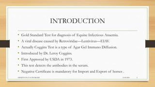 Coggins test | PPTX | Infectious Diseases | Diseases and Conditions