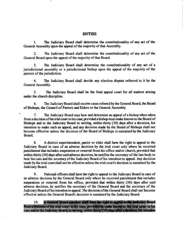 COGIC General Order & Bishops Trial Procedures | PDF