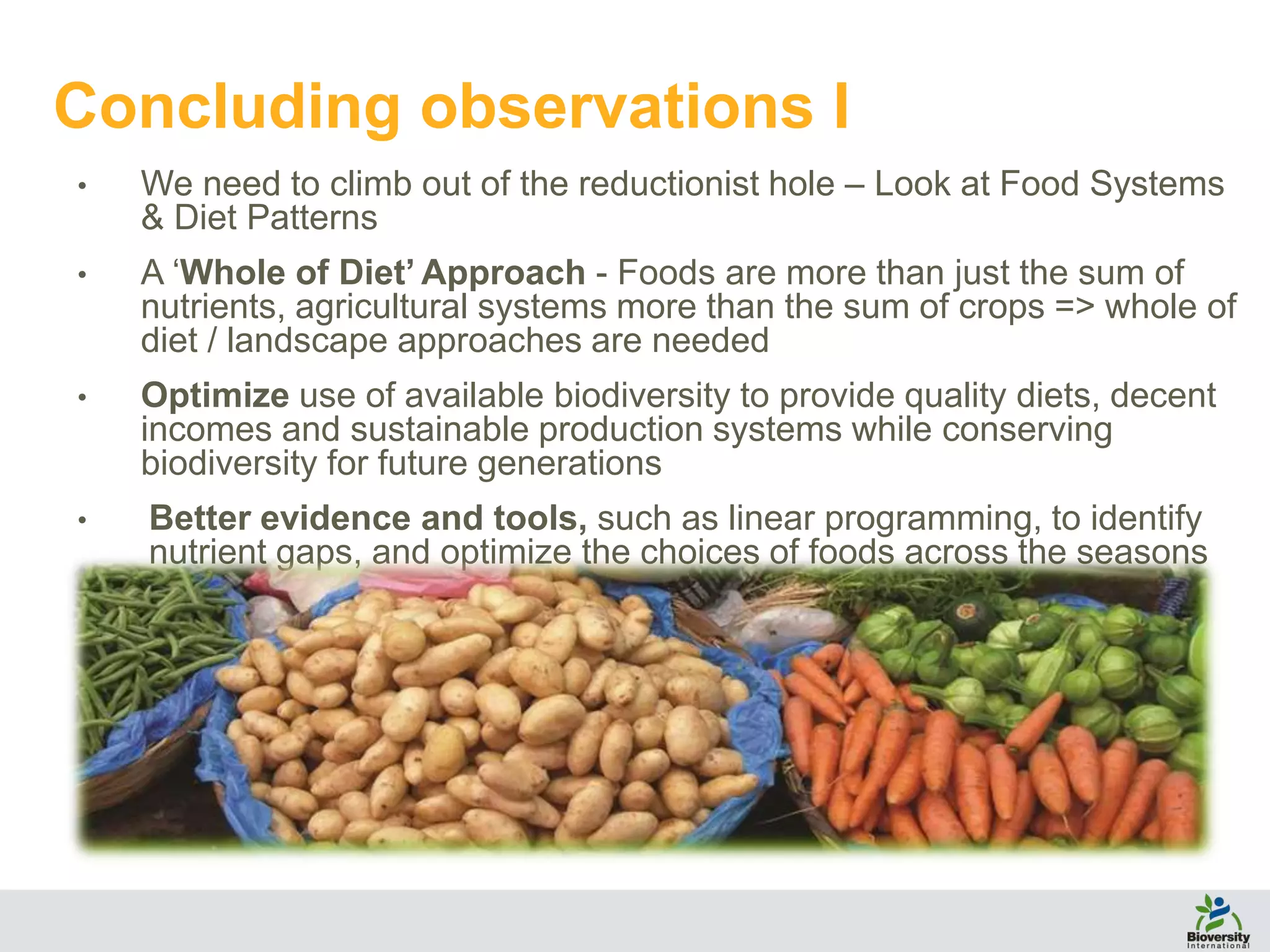 Contribution of indigenous fruits and vegetables to dietary diversity ...