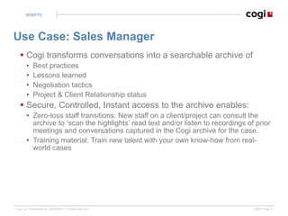 Cogi: Multiply your productivity by applying Conversation capture ...