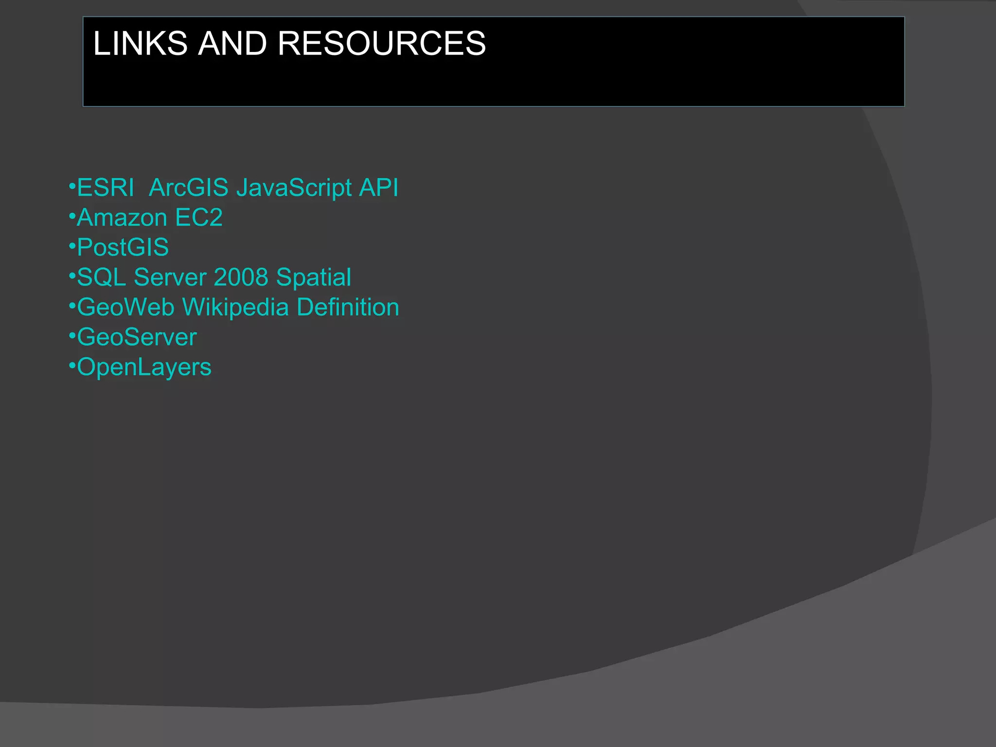 COGIS Technical Exchange Slides: GeoWeb, Map Mashups, etc. | PPT