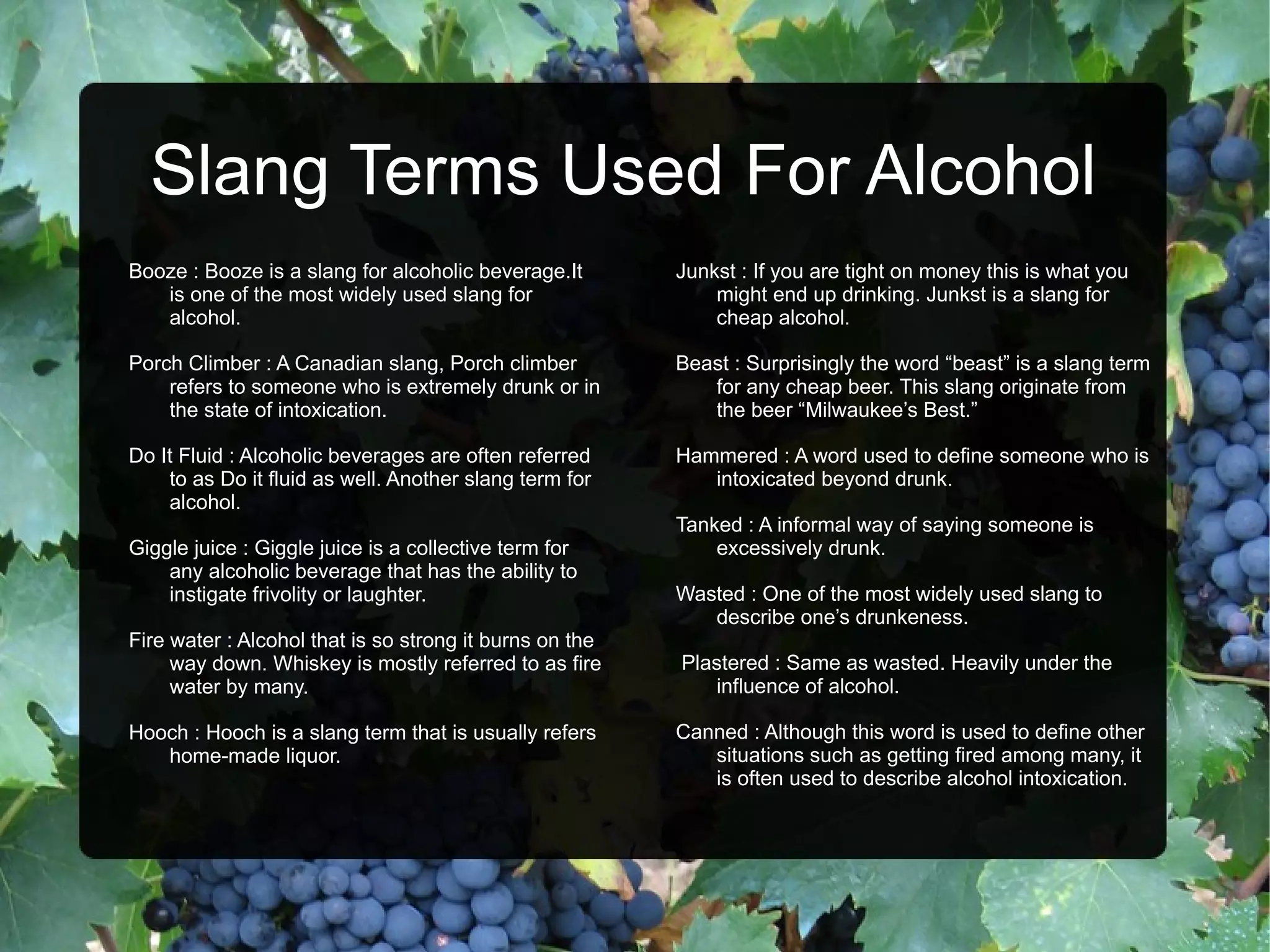 Alcohol : Industry facts, fun facts and other information. | ODP