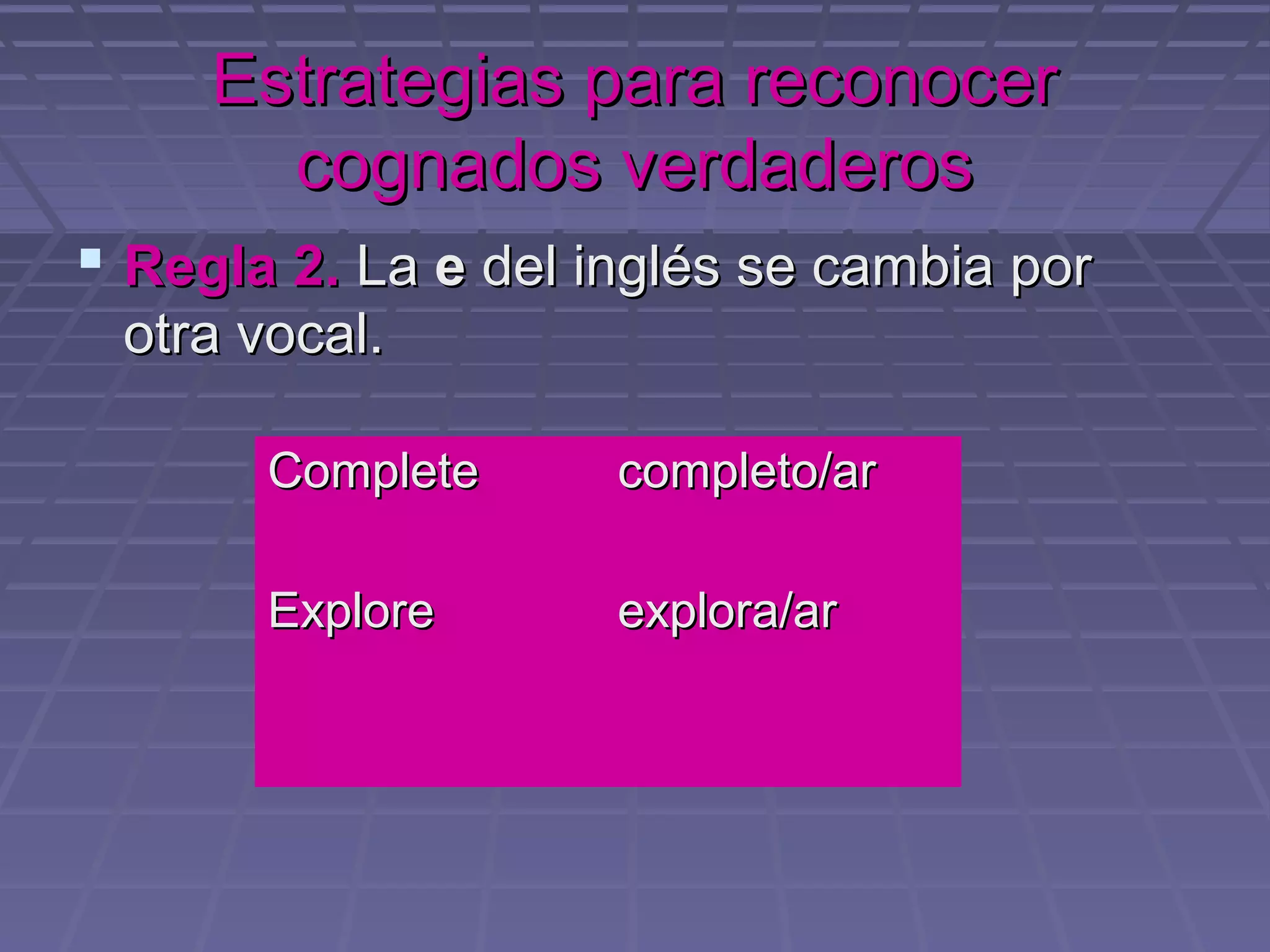 Cognados como una de las tecnicas para extraer idea principal | PPT