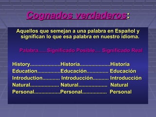 Cognados como una de las tecnicas para extraer idea principal | PPT