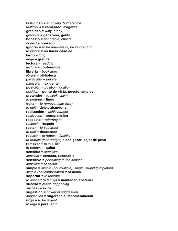 Cognados Y Falsos Cognados - riropama