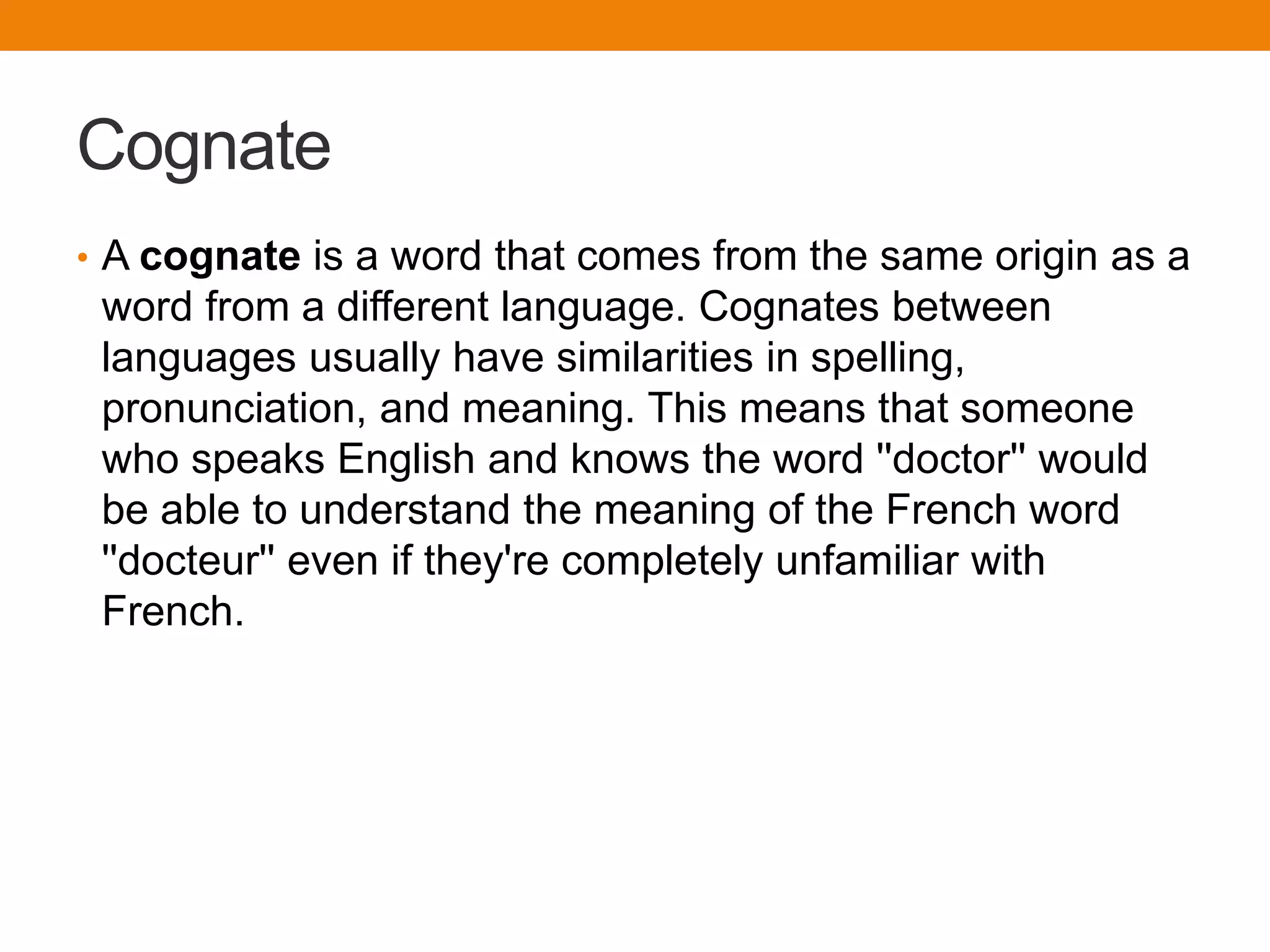 Cognate Language Learning And Foreign Language Learningpptx
