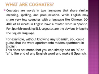 cognates- true friends and false friends | PPT