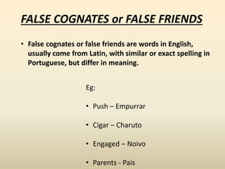 False Cognates | PPTX