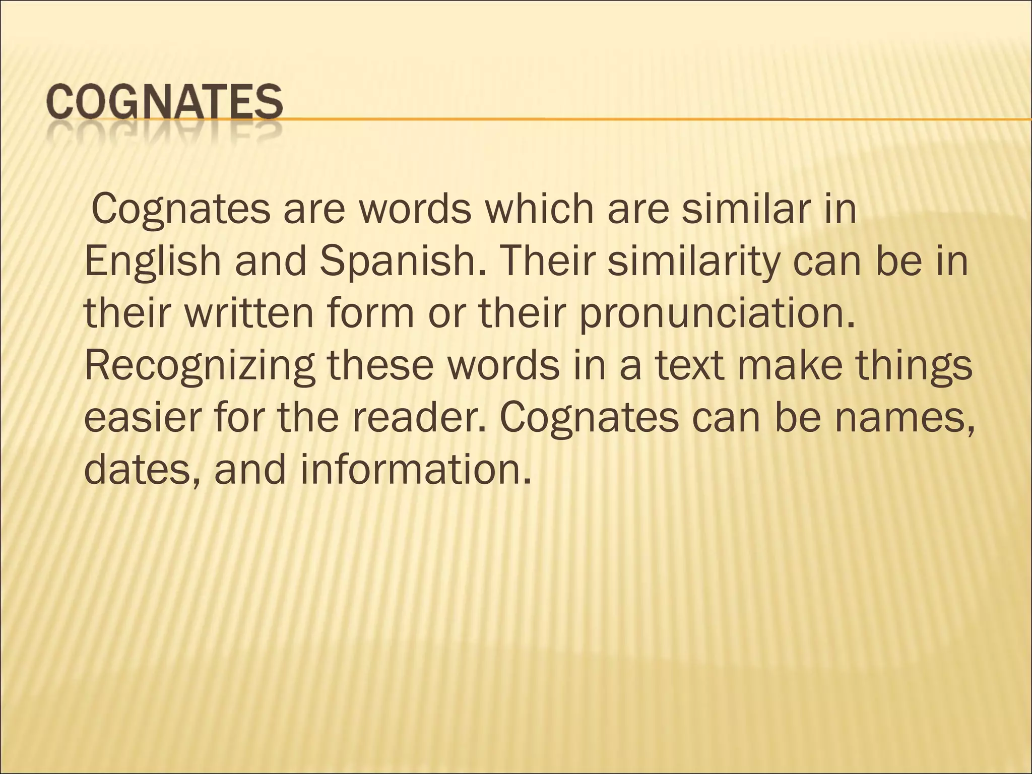 Cognates and false cognates copia | PPT