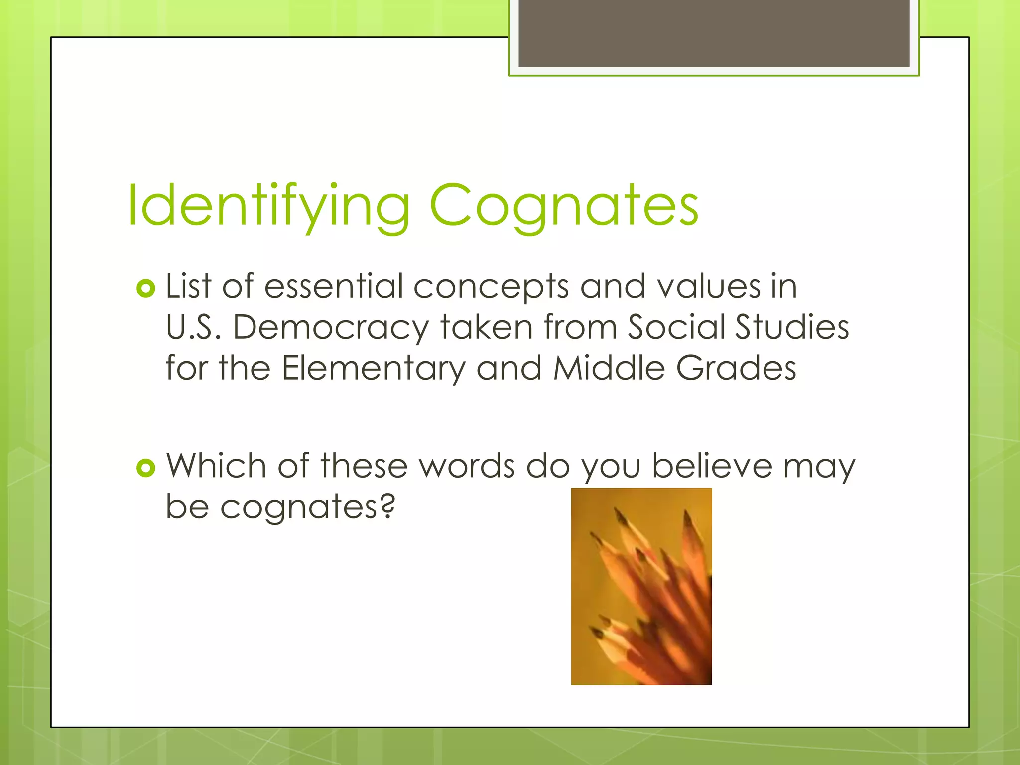 Cognates ccss 2012 | PPT