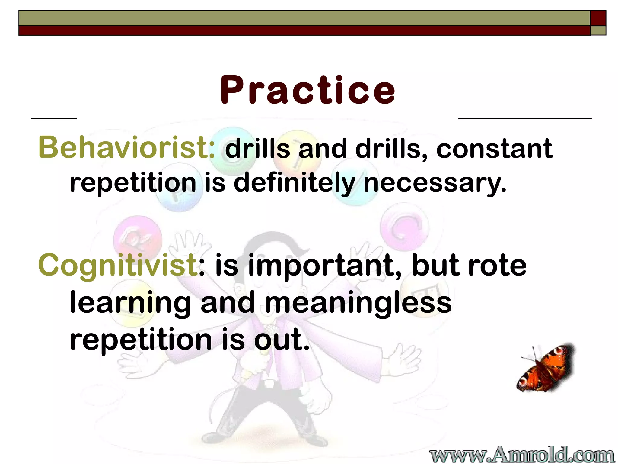 Cognativeism vs behaviorism | PPS