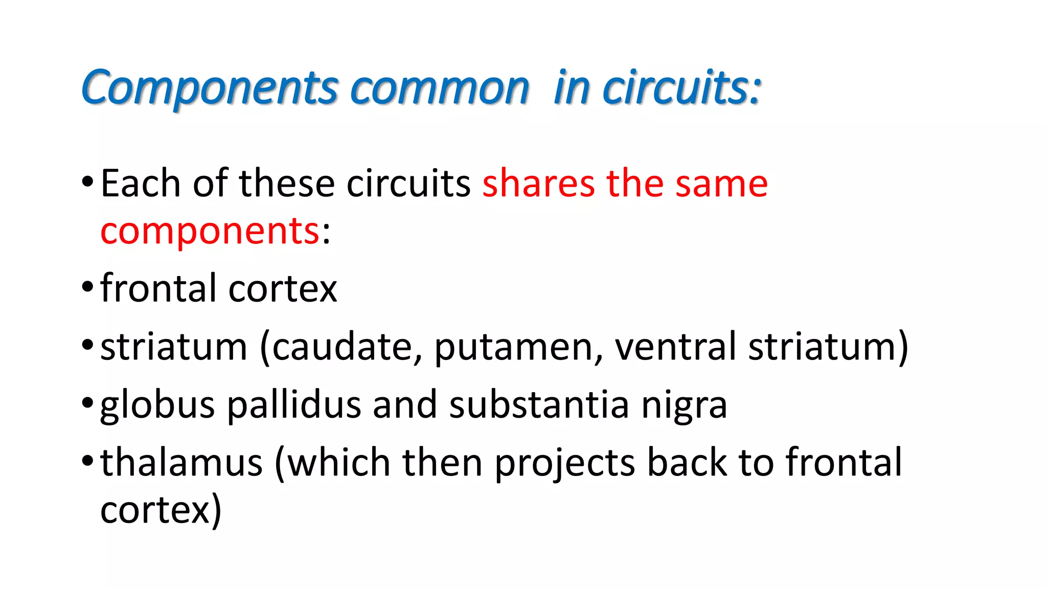 Cognitive circuits in neurology | PPTX