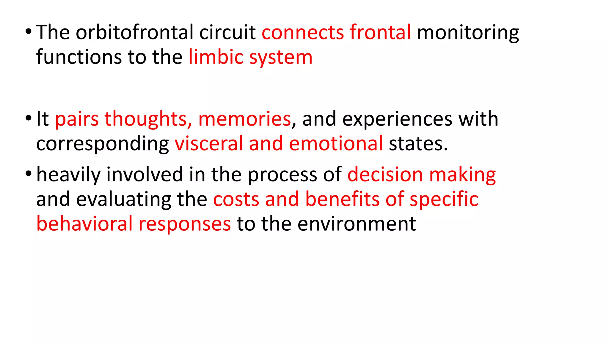 Cognitive circuits in neurology | PPTX