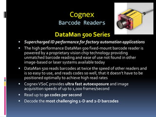 Cognex BarCode Readers and Vision systems | PPTX