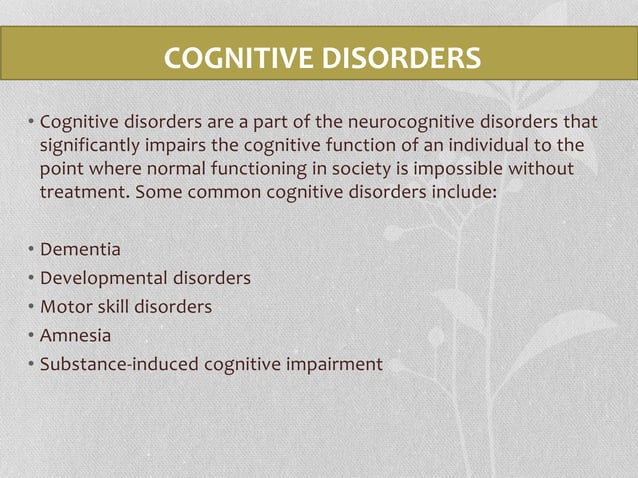 Cognition and Cognitive Disorders | PPTX