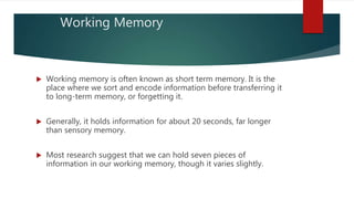 Cognition: memory and its parts | PPT