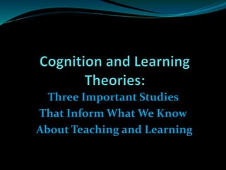 Cognition and learning powerpoint c.e. | PPTX