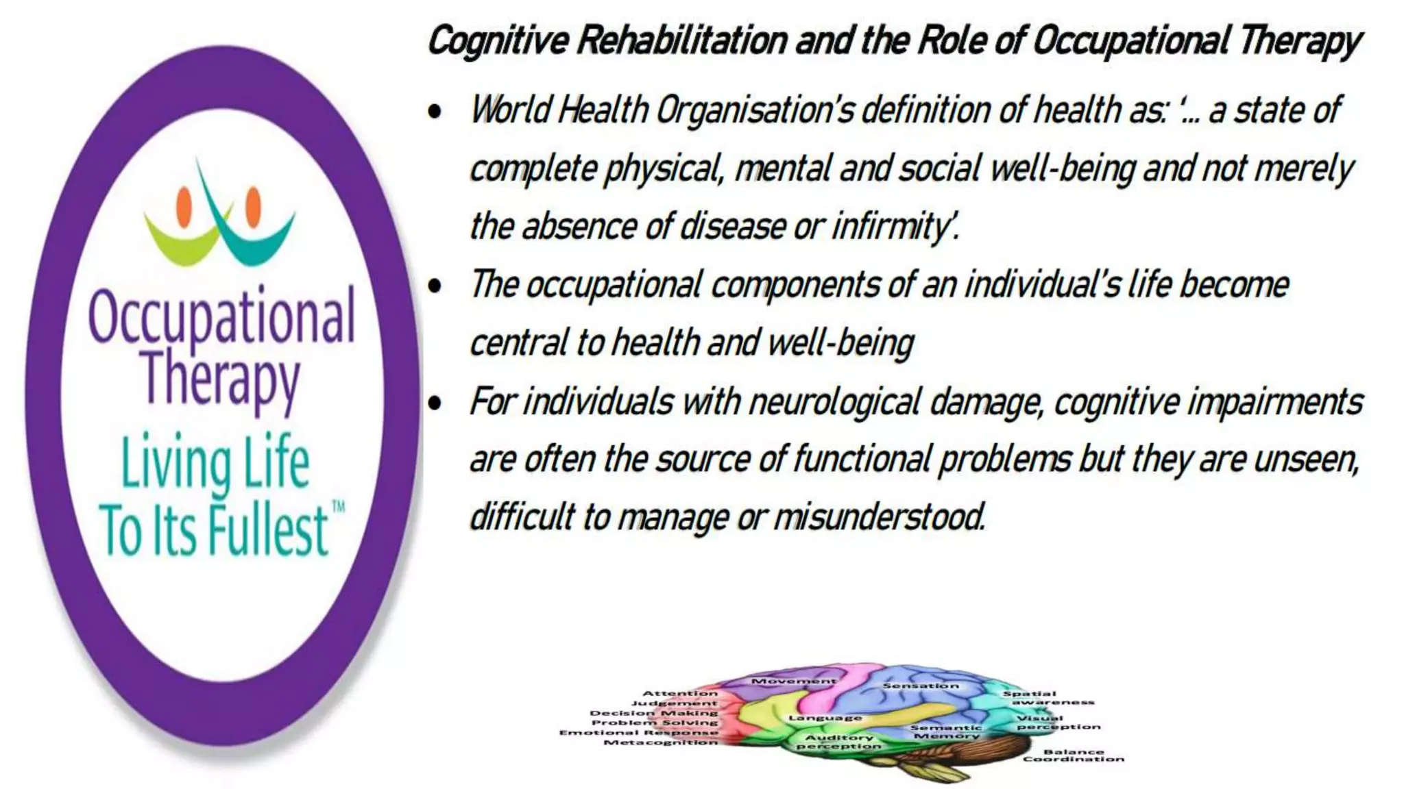 Cognition and Occupational Performance | PPTX