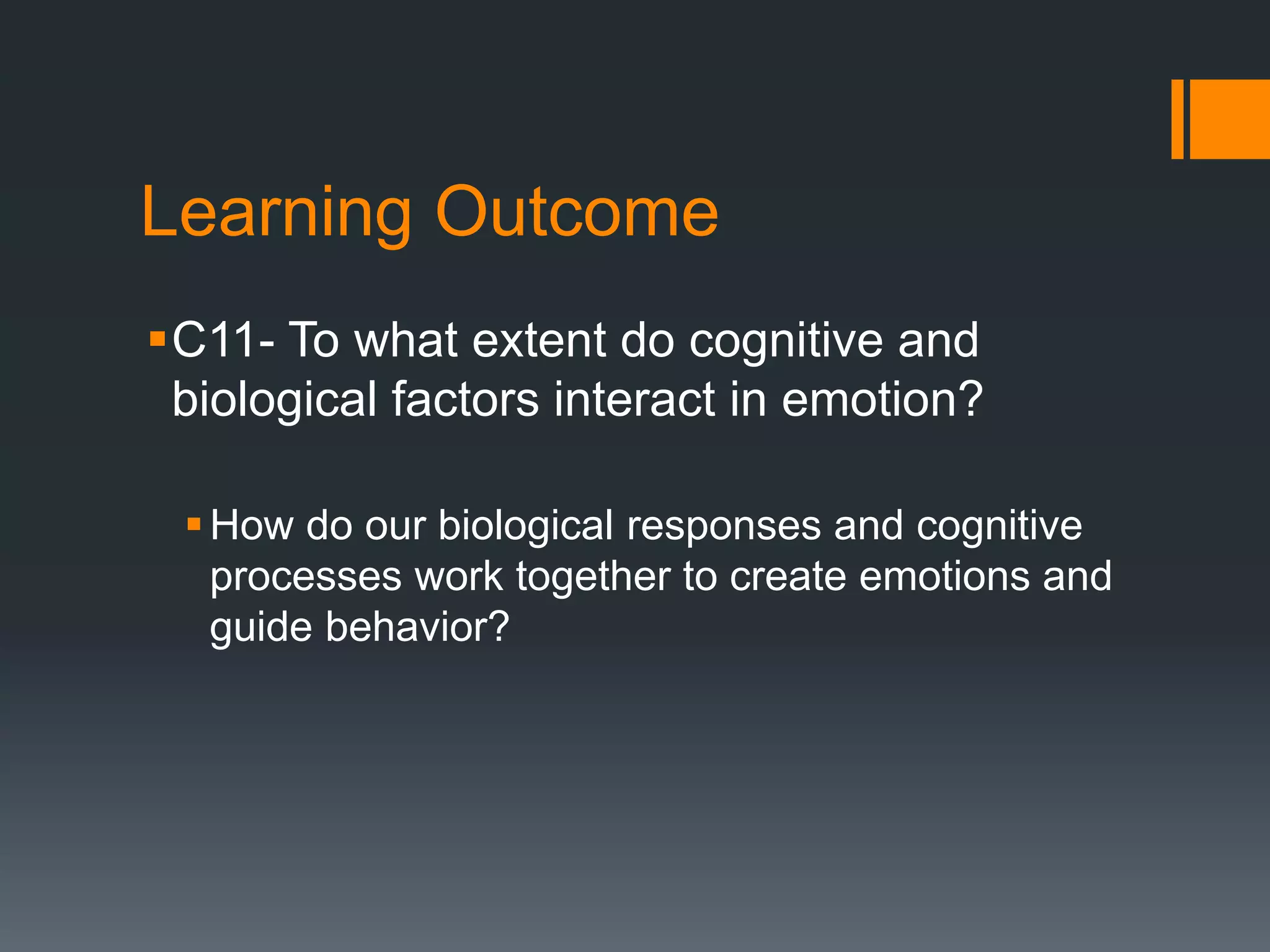 Cognition, biology and emotion pp | PPTX | Science