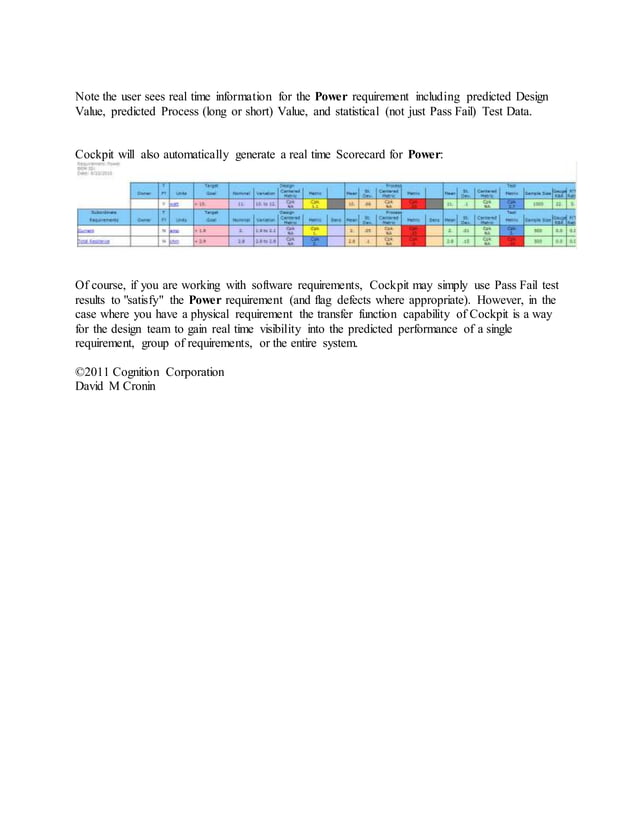 Cognition cockpit requirements | DOCX