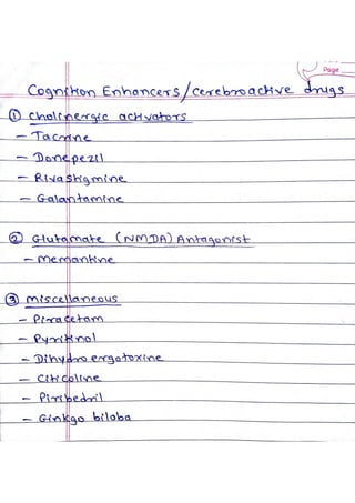 Cognition Enhancers / Cerebroactive Drugs | PDF