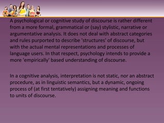 Cognition in discourse | PPTX