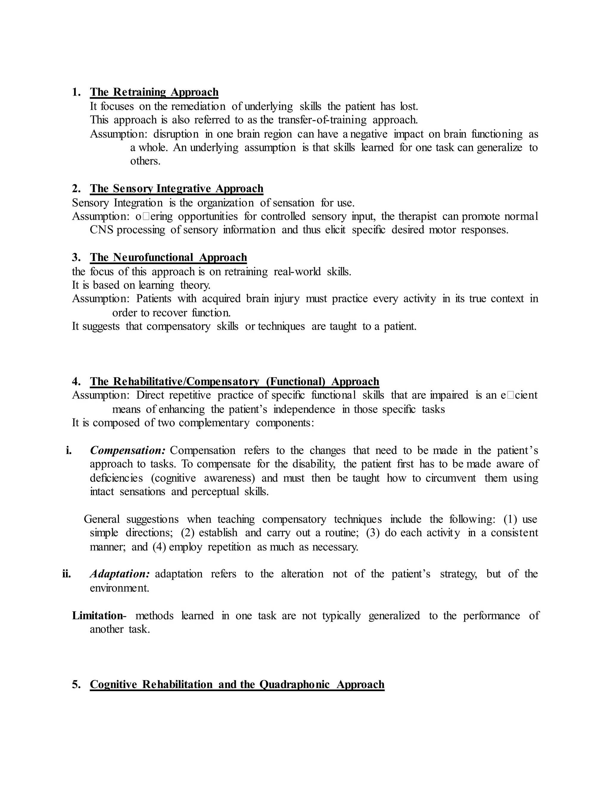 Cognition and perception dysfunction and rehabilitation | DOCX