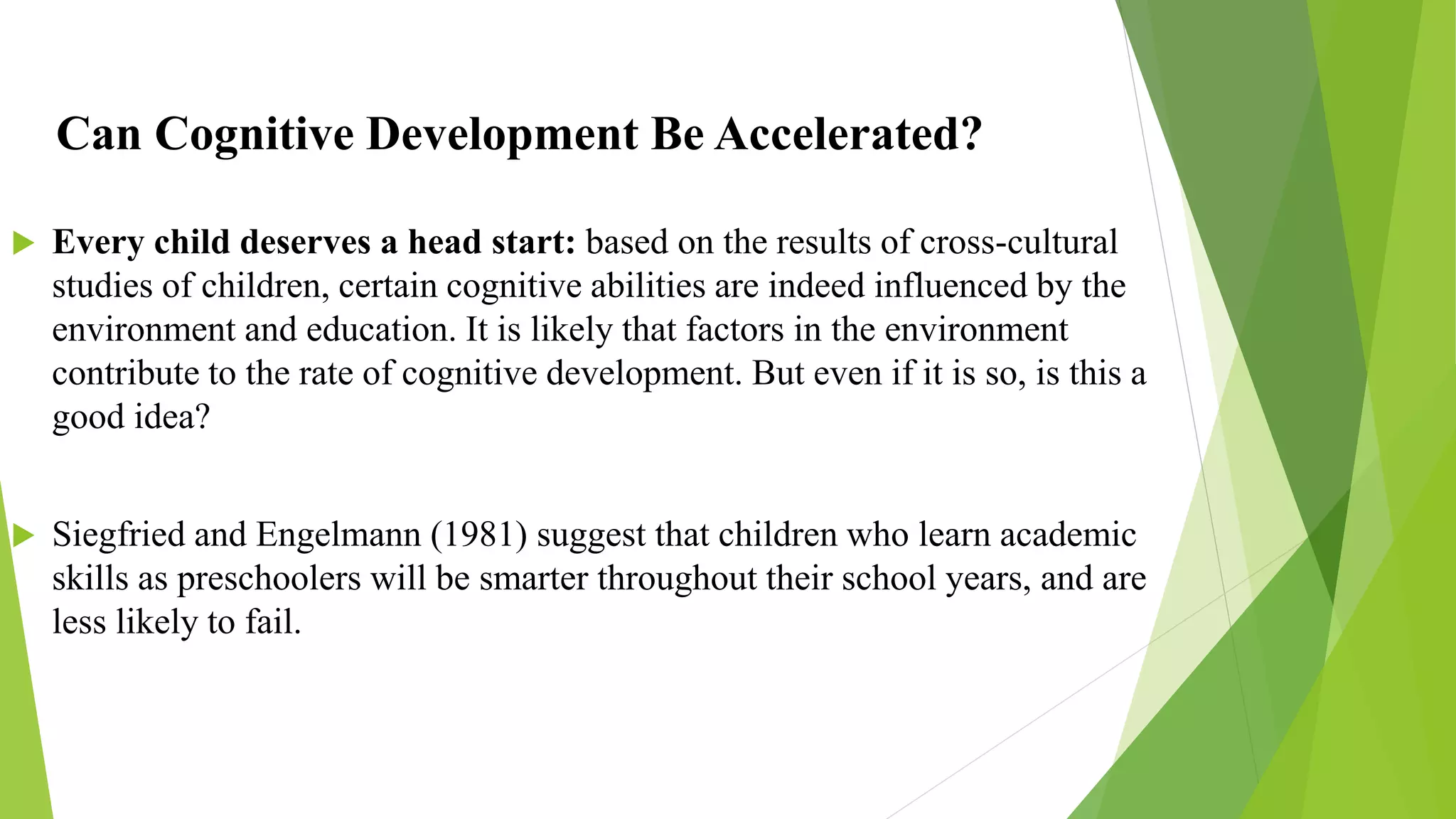 Cognitive approaches to learning piaget | PPTX