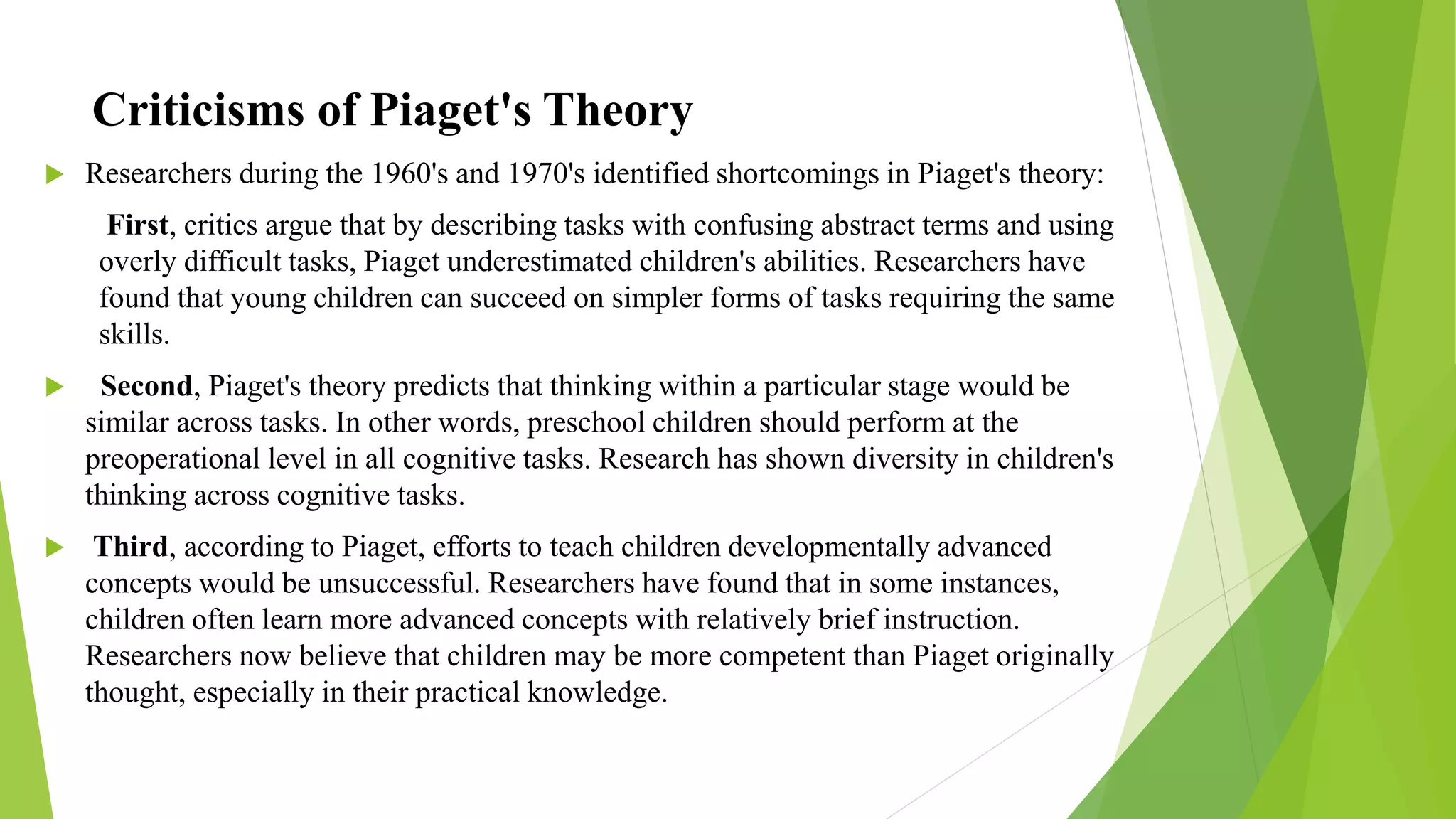 Cognitive approaches to learning piaget | PPTX