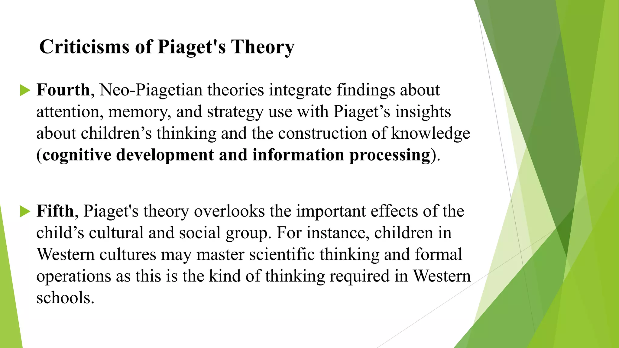 Cognitive approaches to learning piaget | PPTX