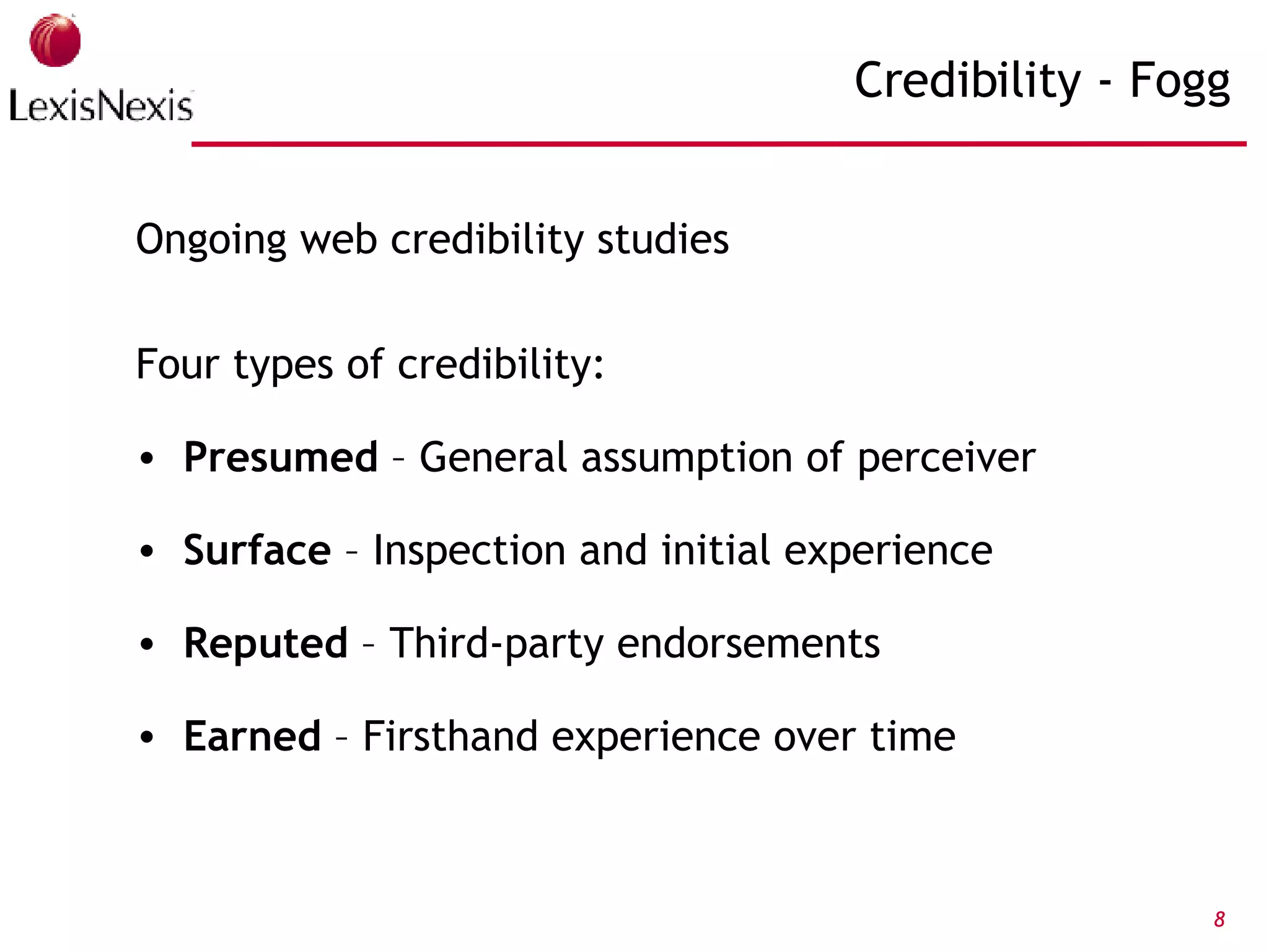 Cognitive Authority, Credibility and Legal Information | PPT