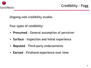 Cognitive Authority, Credibility and Legal Information | PPT