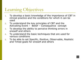 Cognitive Behavioural Therapy: A Basic Overview (Presentation) | PPT