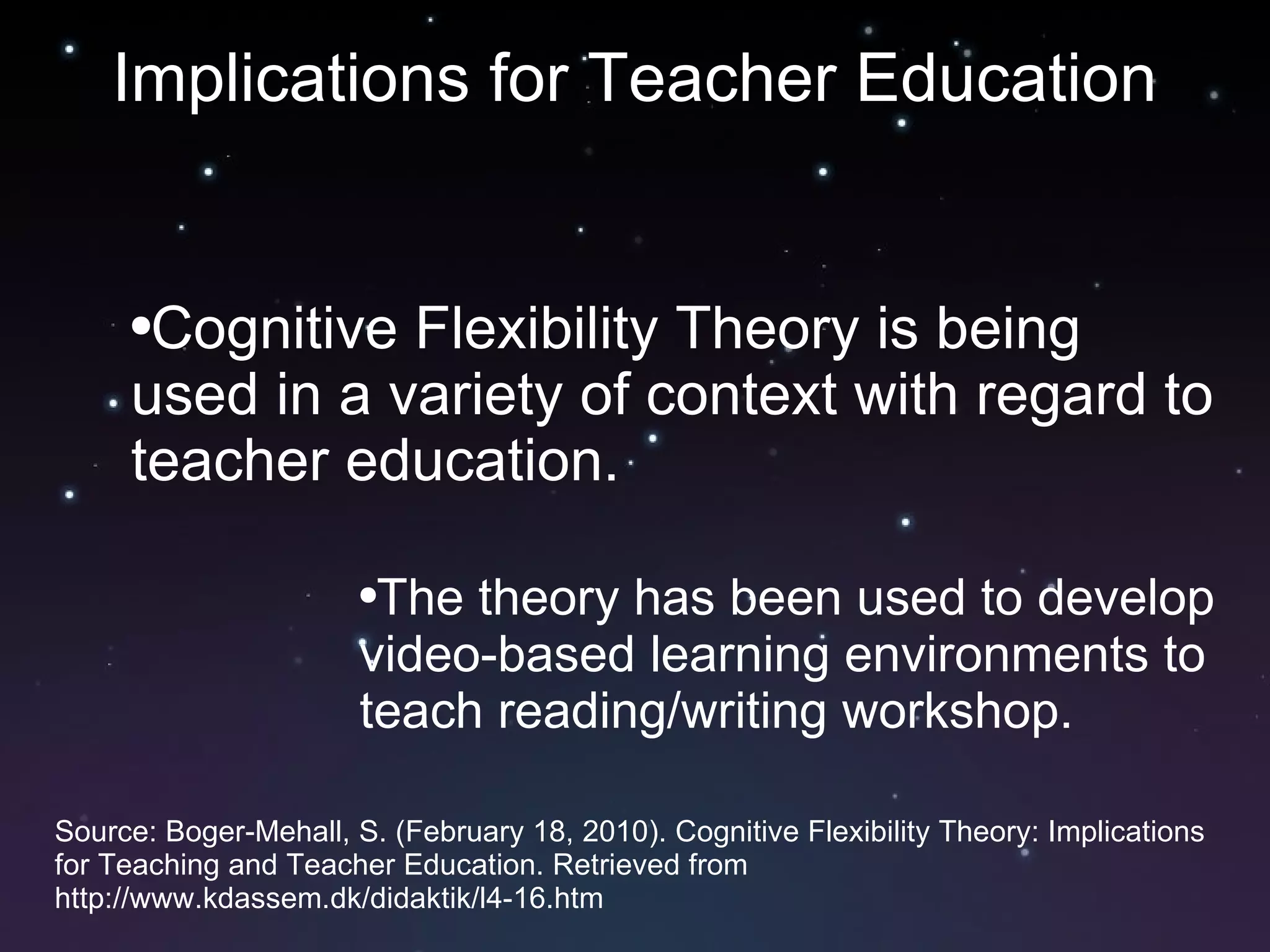 Cognitive Flexibility Theory-Kohler | PPT