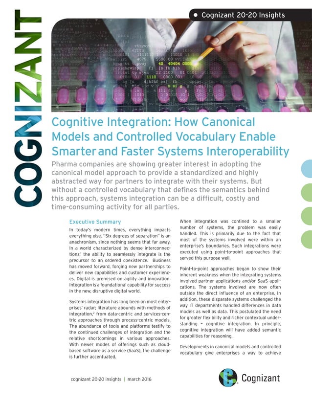 Cognitive Integration: How Canonical Models and Controlled Vocabulary Enable Smarter and Faster ...
