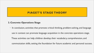 Concrete Operational Stage Activities