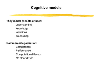 Cognitive Models | PPT