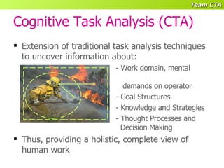 Cognitive Task Analysis Of Teams Team Cta 25648 | PPT | Science