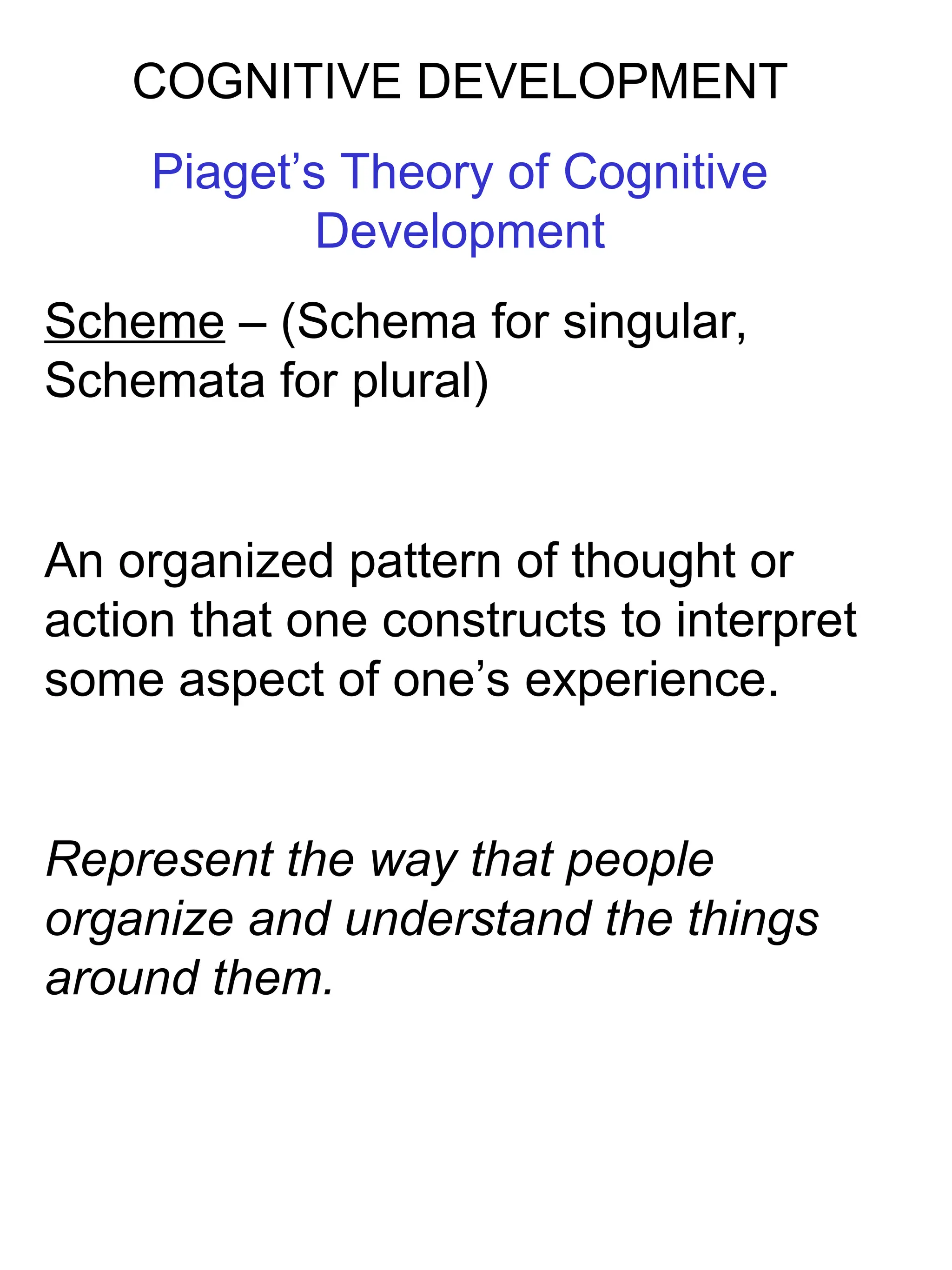 cognitive development stages jean piaget.ppt