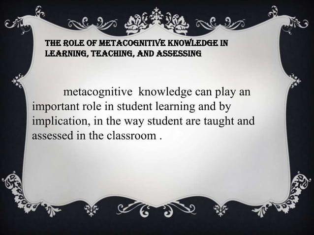 Cognitive And Metacognitive