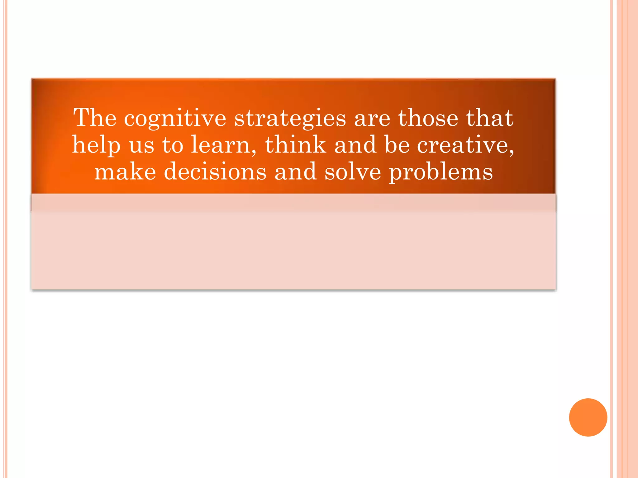 Cognitive and metacognitive strategies | PPTX