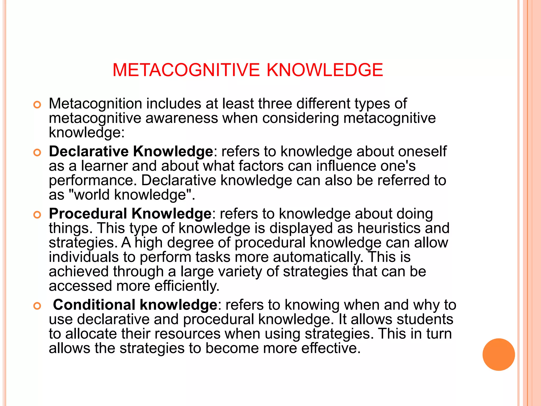 Cognitive and metacognitive strategies. | PPTX