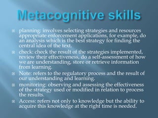 Cognitive and metacognitive skills | PPT