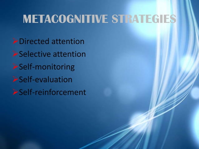 Cognitive and metacognitive strategies | PPT