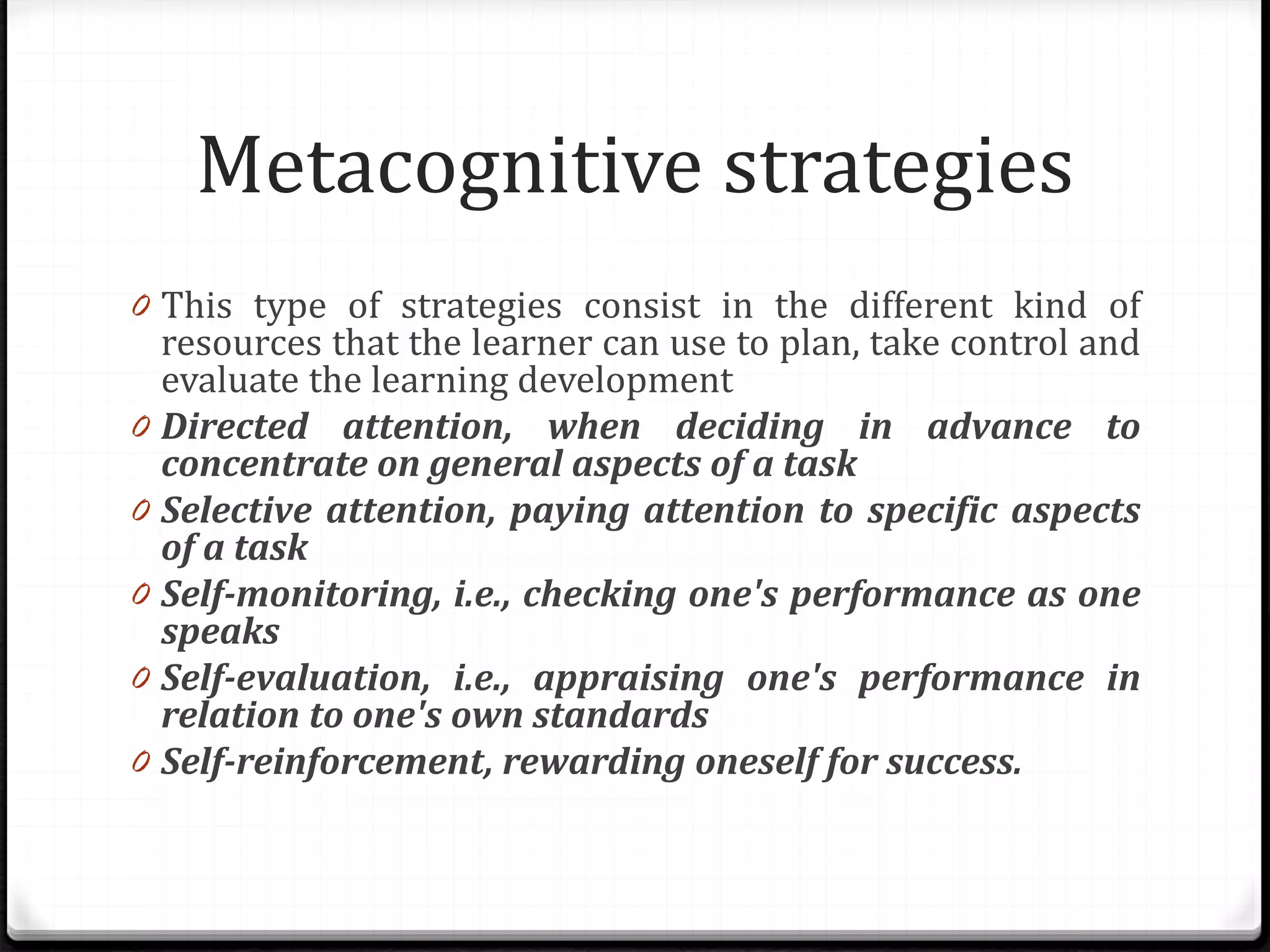 Cognitive and metacognitive strategies | PPTX