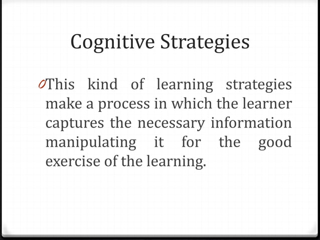 Cognitive and metacognitive strategies | PPT