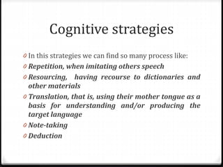 Cognitive and metacognitive strategies | PPTX