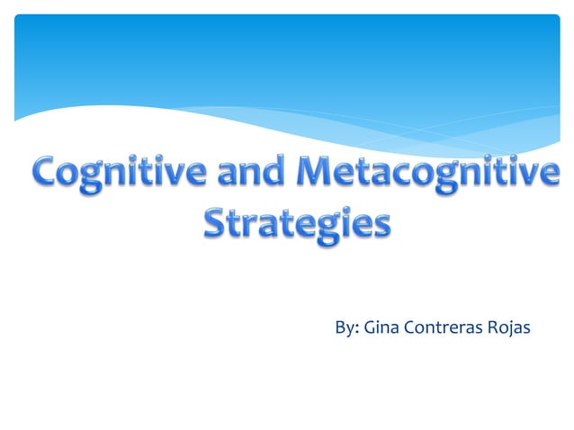 Cognitive and metacognitive strategies | PPTX