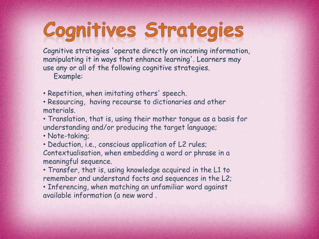 Cognitive and metacognitive strategies kelly marquez | PPT