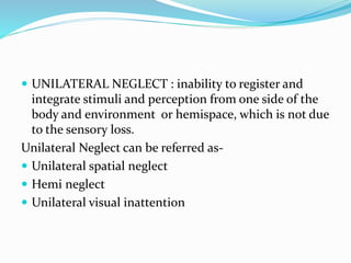 Cognitive and perceptual problems in stroke | PPTX